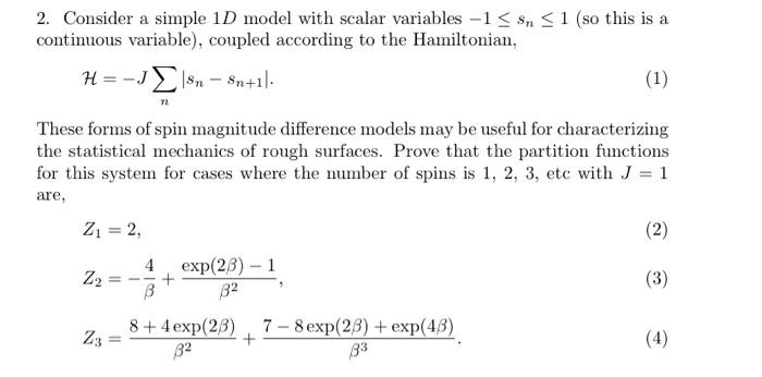 2. Consider a simple 1D model with scalar variables | Chegg.com