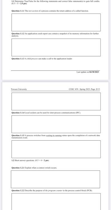 Solved (0.5×5=2.5ptw) emalysis. Qeculiae 1.13 Actul procea | Chegg.com