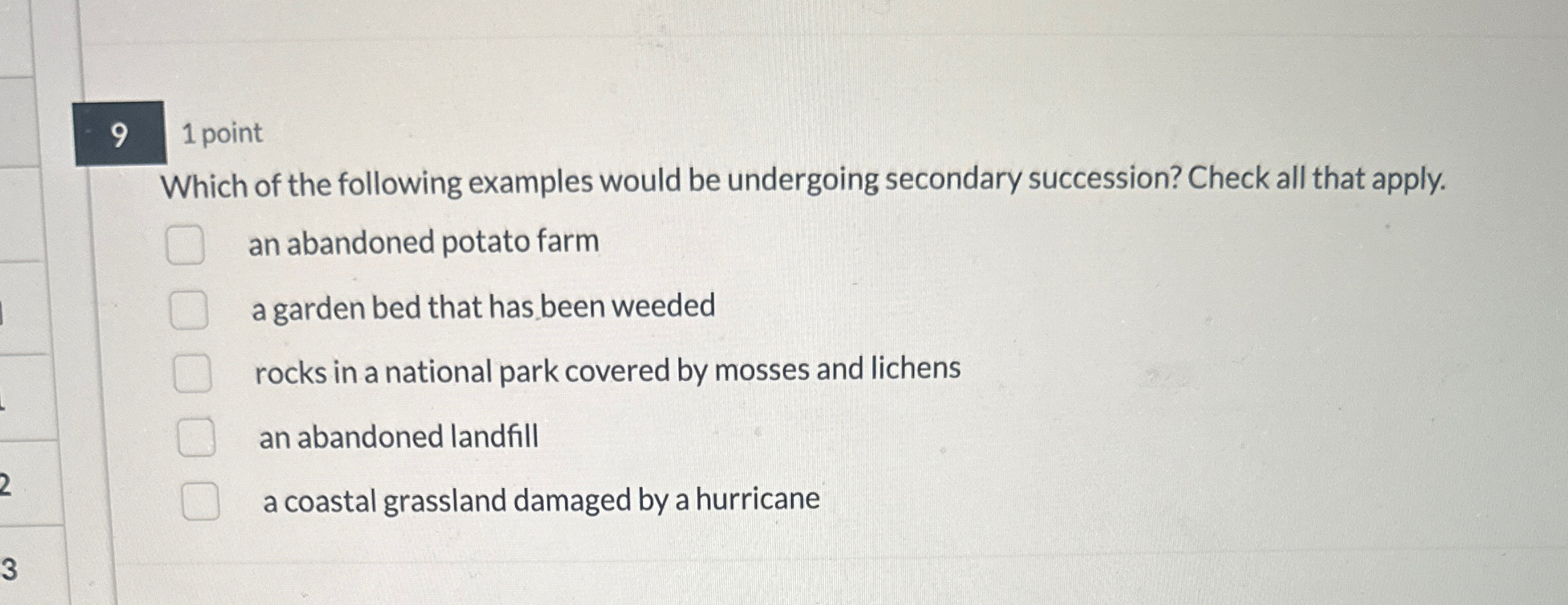 Solved 91 ﻿pointWhich of the following examples would be | Chegg.com