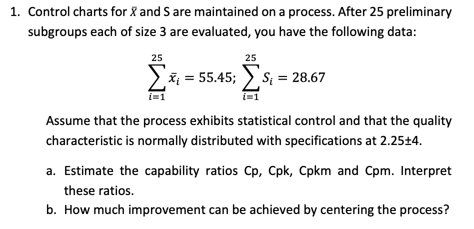 Solved Control charts for x‾ ﻿and S ﻿are maintained on a | Chegg.com