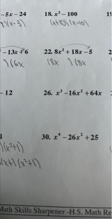 Solved −5x−248)(x−3) 18. x2−100(x+10)(x−10) | Chegg.com