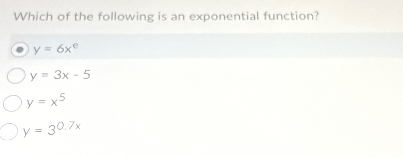 Solved Which of the following is an exponential | Chegg.com
