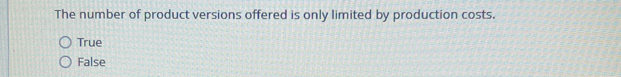 The number of product versions offered is only | Chegg.com
