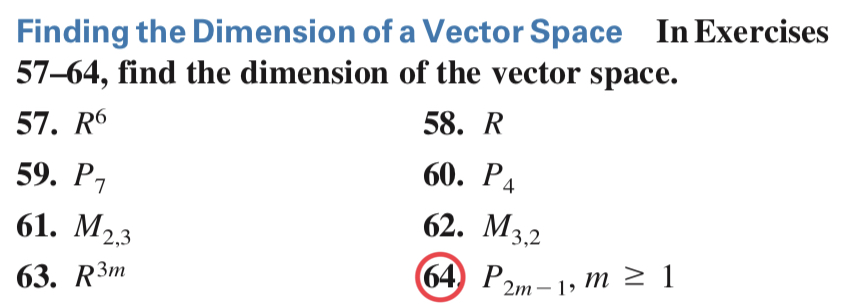 Solved Finding the Dimension of a Vector Space In | Chegg.com