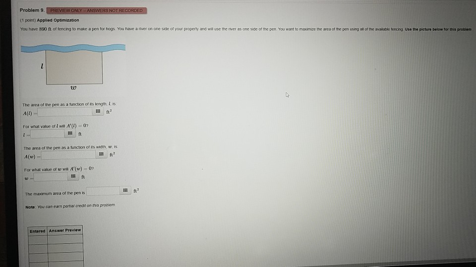 Solved Problem 9. PREVIEW ONLY - ANSWERS NOT RECORDED (1 | Chegg.com