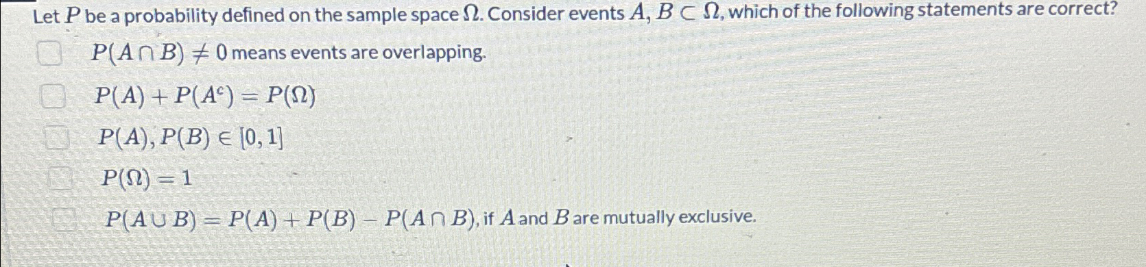 Solved Let P ﻿be a probability defined on the sample space | Chegg.com