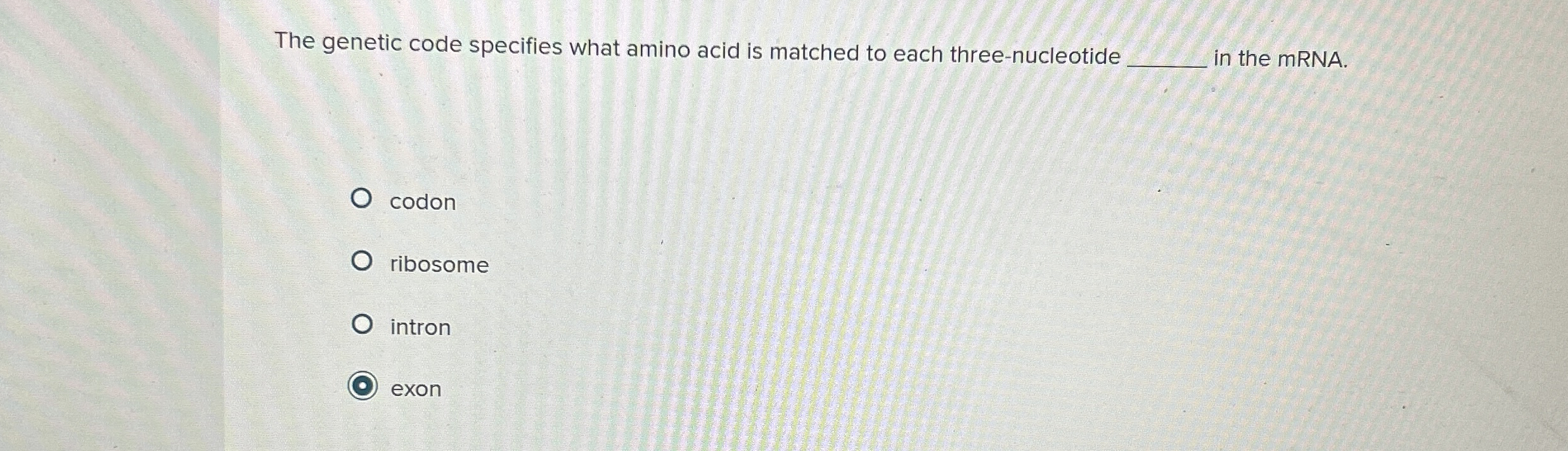 Solved The genetic code specifies what amino acid is matched | Chegg.com