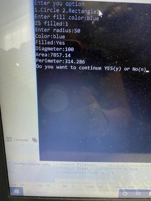 Solved C Program Geometricobject Class Rectangle Class 