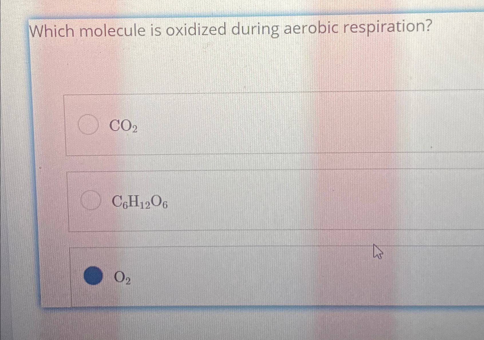 Solved Which molecule is oxidized during aerobic | Chegg.com