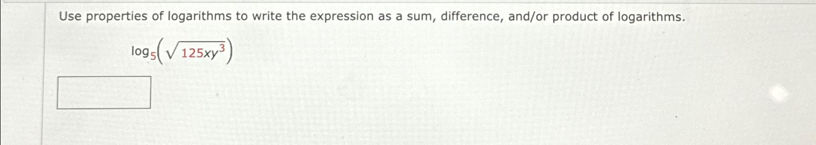 Solved Use properties of logarithms to write the expression | Chegg.com