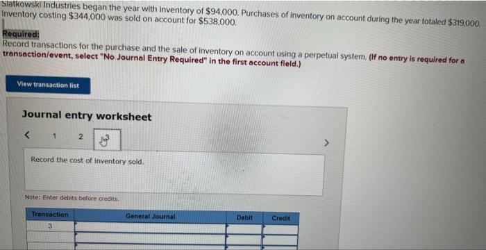 Solved Exercise 6-6 (Algo) Record inventory transactions | Chegg.com