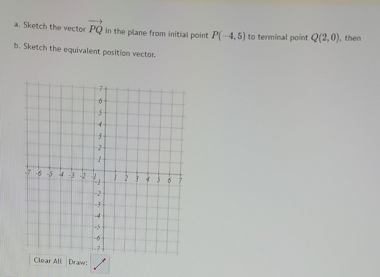 Solved a. Sketch the vector PQ in the plane from initial | Chegg.com