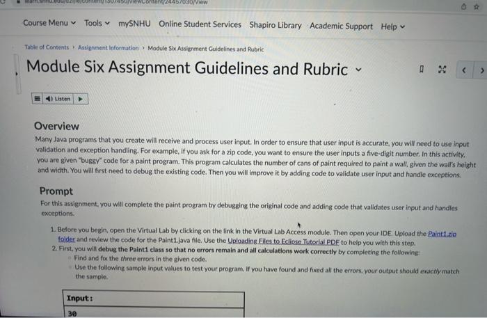 Solved Module Six Assignment Guidelines and Rubric Overview | Chegg.com