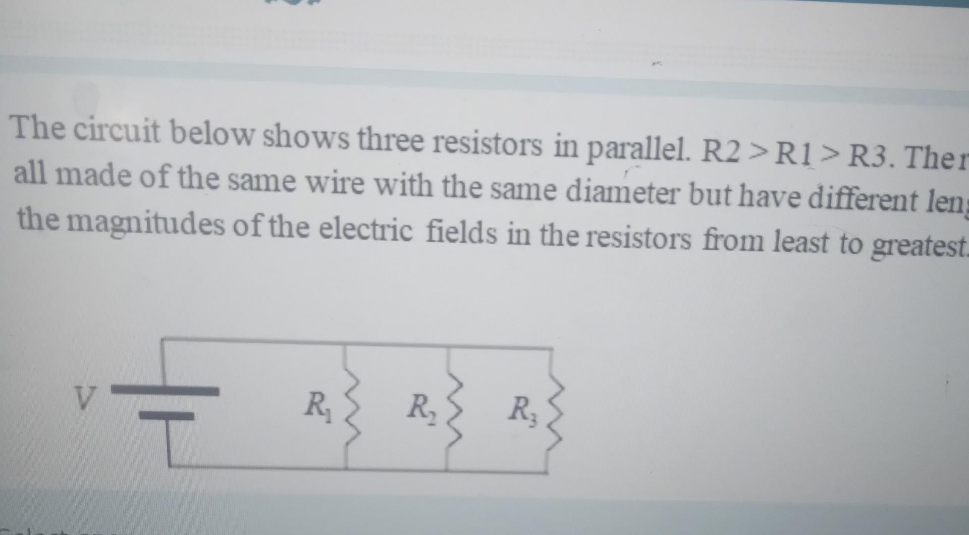 Solved The circuit below shows three resistors in parallel. | Chegg.com