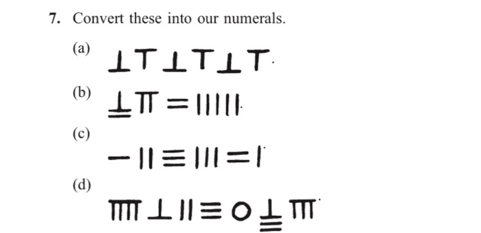 Solved 7. Convert these into our numerals. (a) ITITIT . | Chegg.com