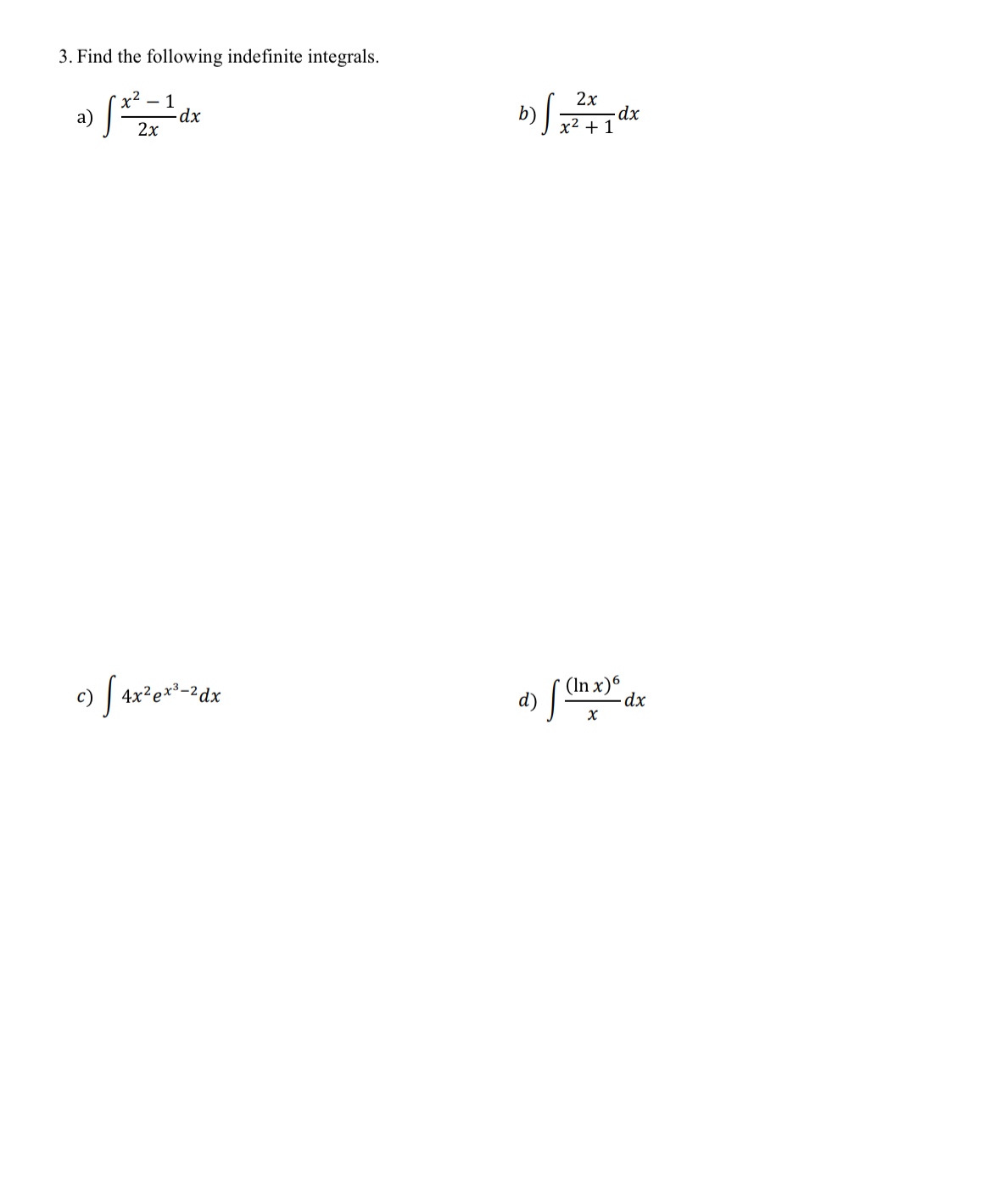 Solved Find the following indefinite | Chegg.com