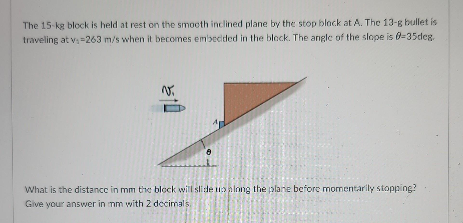 Solved The 15-kg block is held at rest on the smooth | Chegg.com