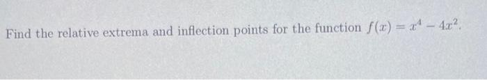 Solved Find the relative extrema and inflection points for | Chegg.com