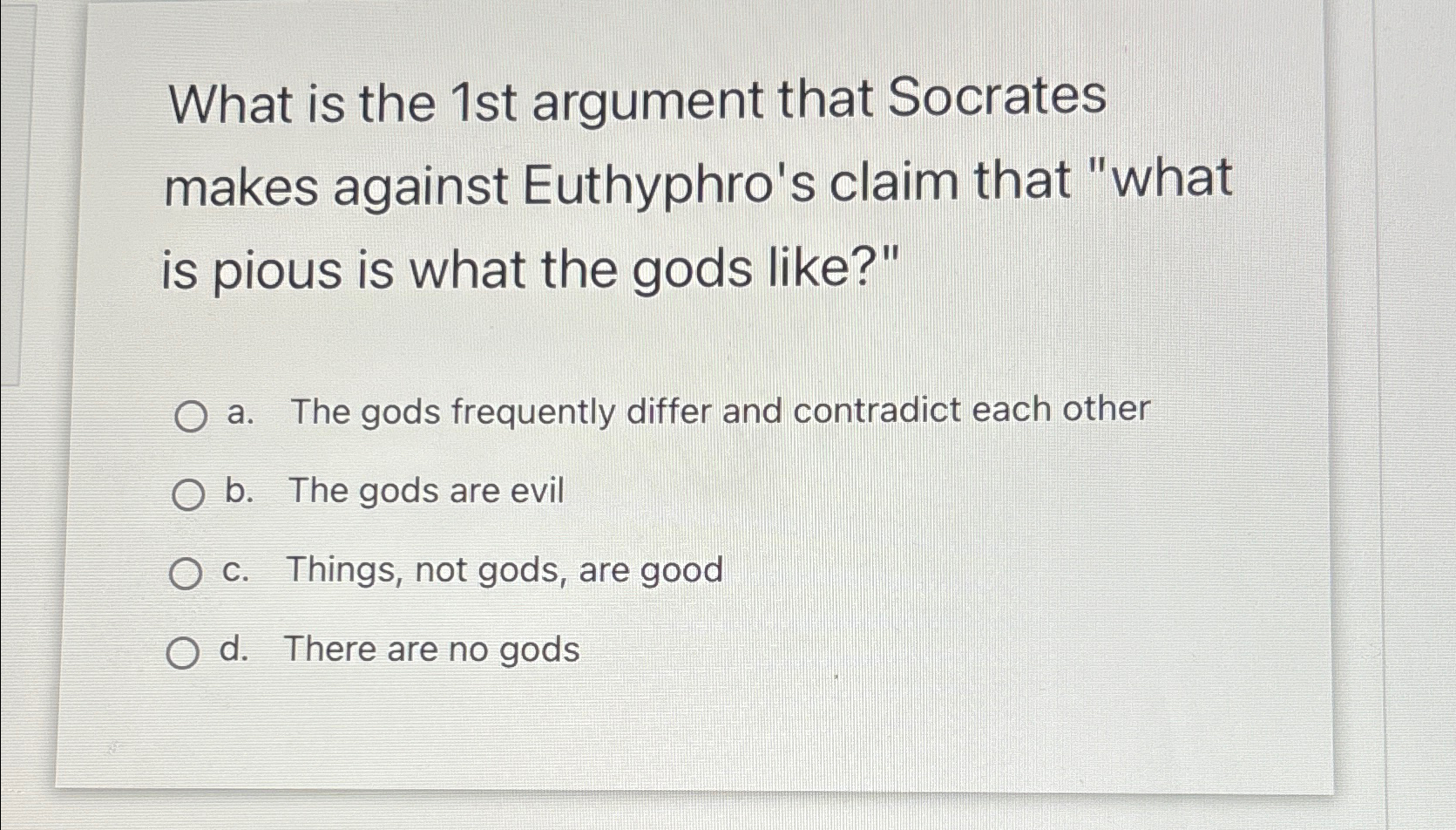 Solved What is the 1st argument that Socrates makes against | Chegg.com