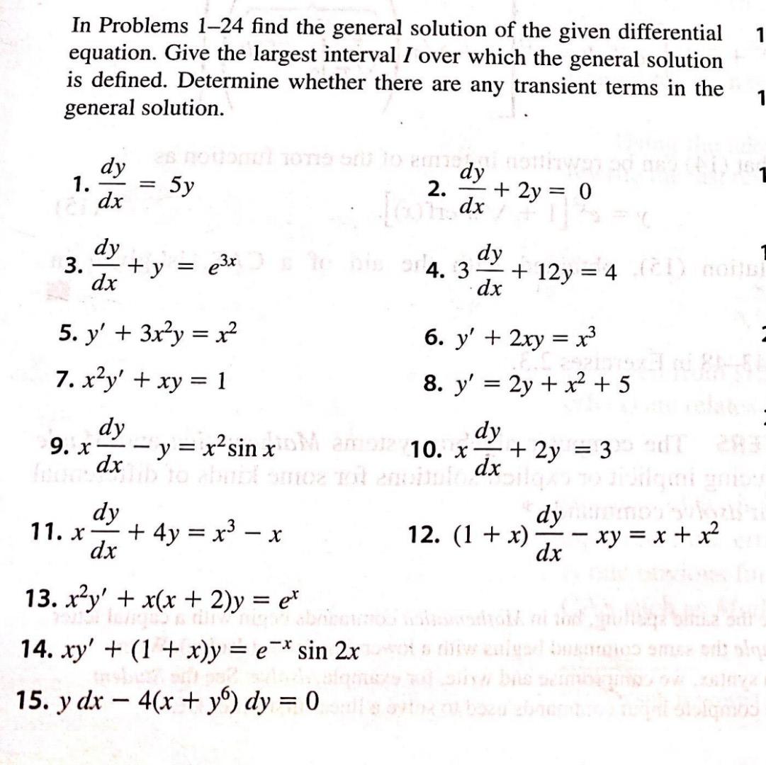 Solved In Problems 1–24 find the general solution of the | Chegg.com