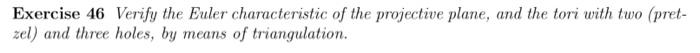 Solved Exercise 46 Verify the Euler characteristic of the | Chegg.com