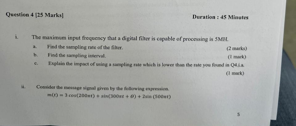 Solved Question 4 [25 ﻿Marks]Duration : 45 ﻿Minutesi. ﻿The | Chegg.com