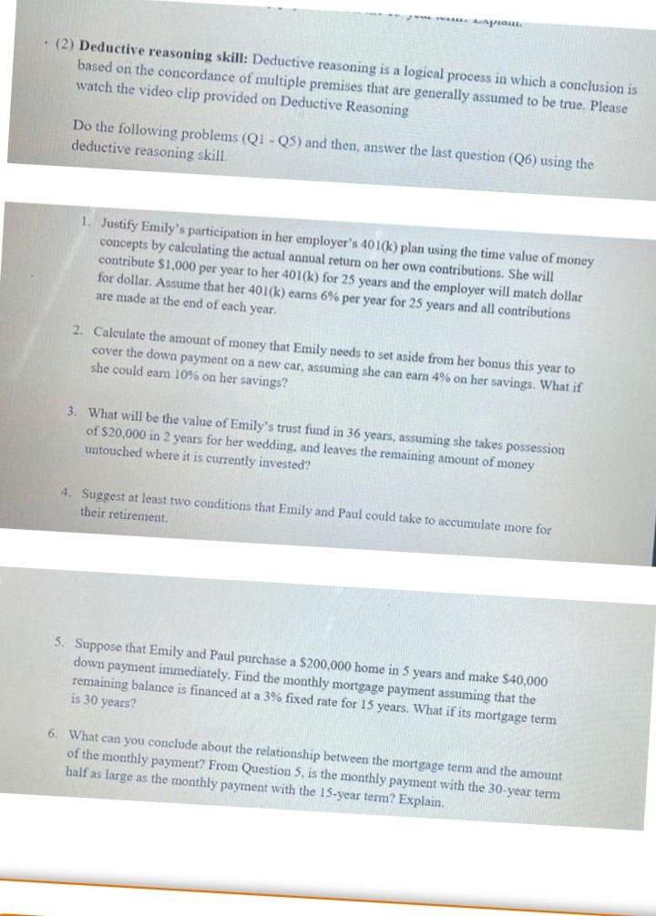 Solved през (2) Deductive reasoning skill: Deductive | Chegg.com