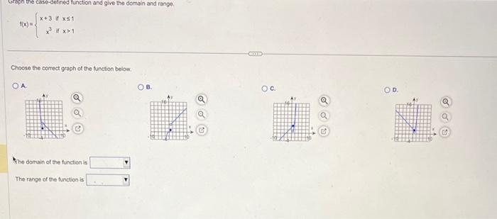 Solved Graph the caso-detined function and give the domein | Chegg.com