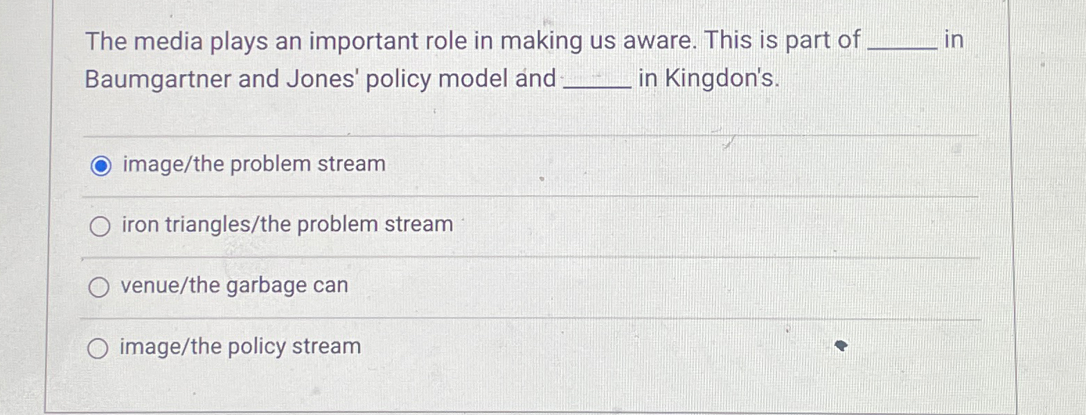 Solved The media plays an important role in making us aware. | Chegg.com