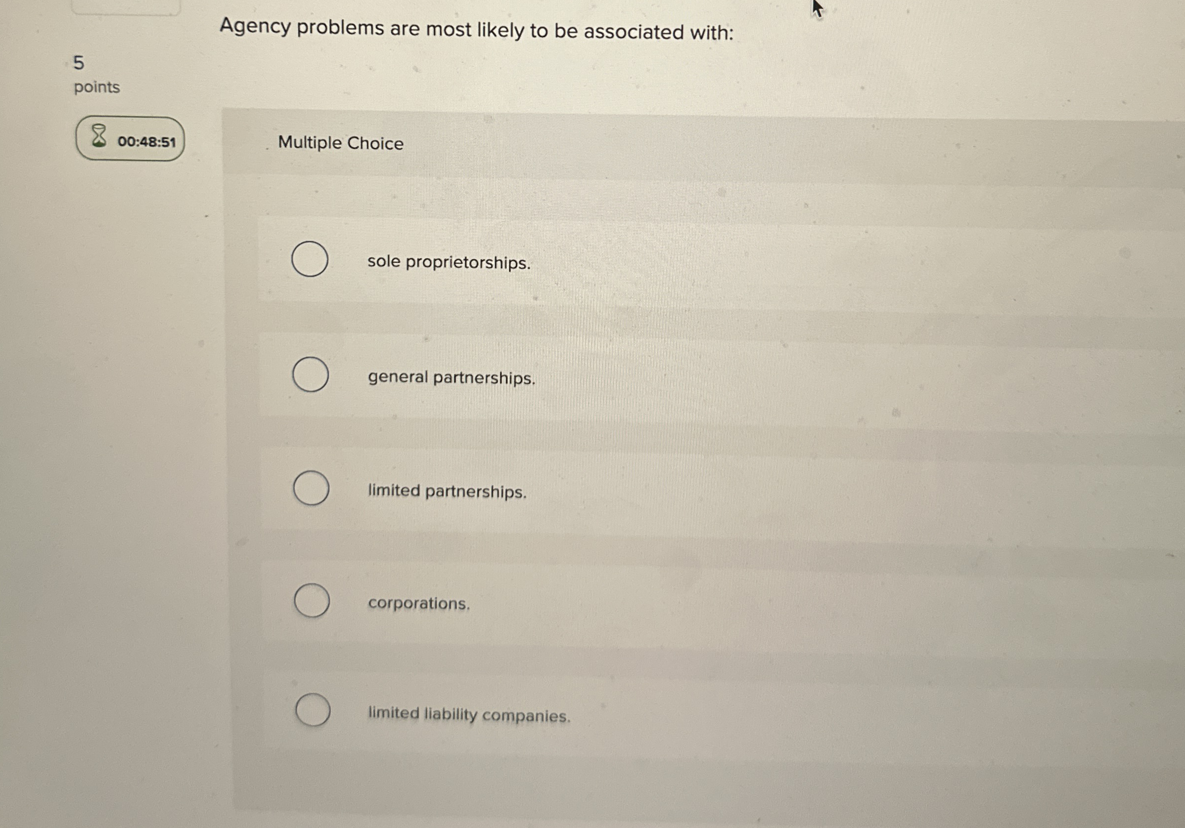 [Solved]: Agency problems are most likely to be associated w