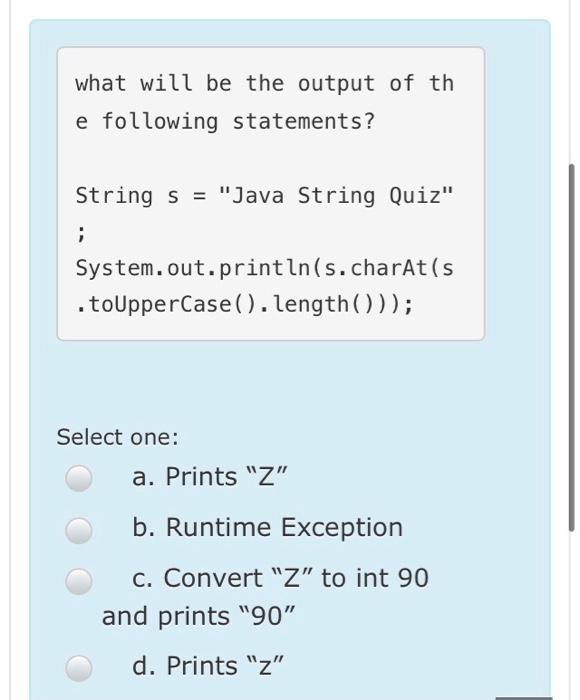Solved what will be the output of th e following statements? | Chegg.com