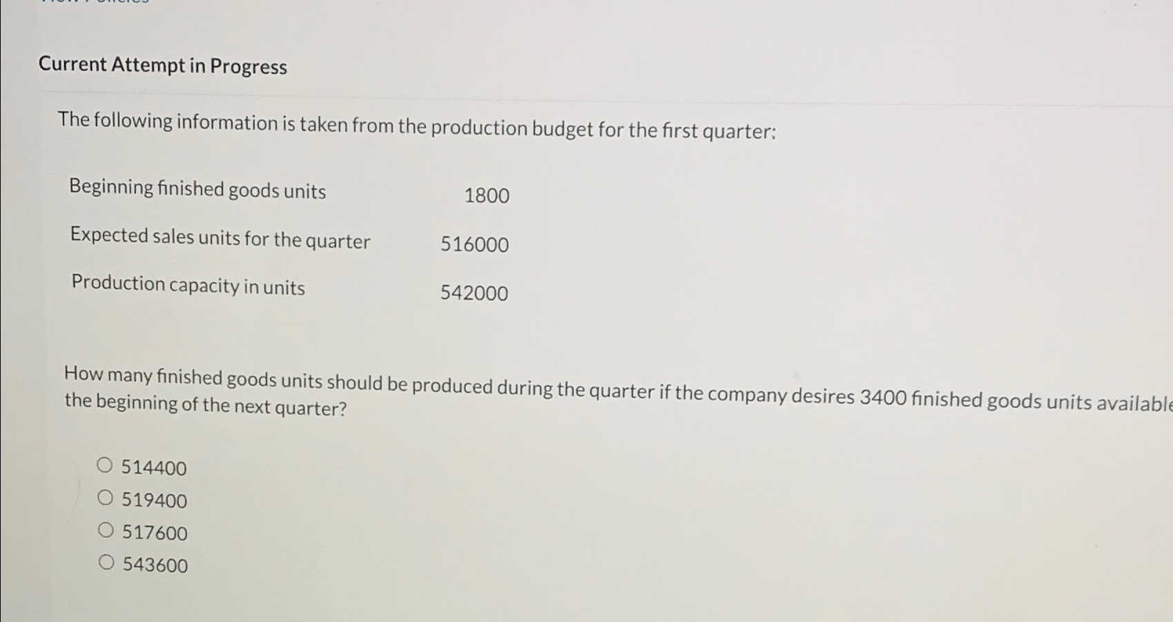 Solved Current Attempt in ProgressThe following information | Chegg.com
