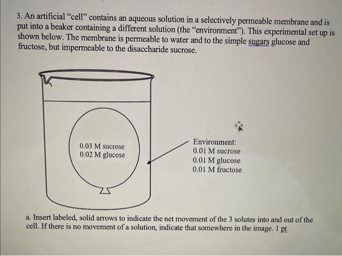 3. An artificial "cell" contains an aqueous solution | Chegg.com