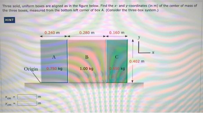 Solved Three solid, uniform boxes are aligned as in the | Chegg.com