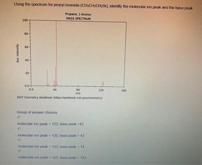 Solved Using the spectrum for propyl bromide (CH3CH2CH2Br), | Chegg.com