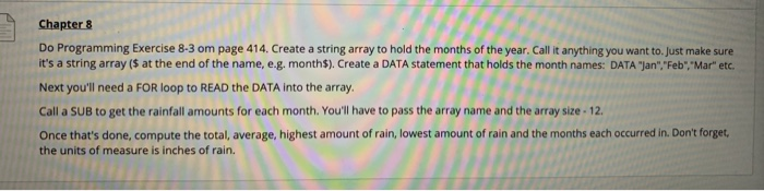 Chapter 8 . Do Programming Exercise 8-3 om page 414. | Chegg.com