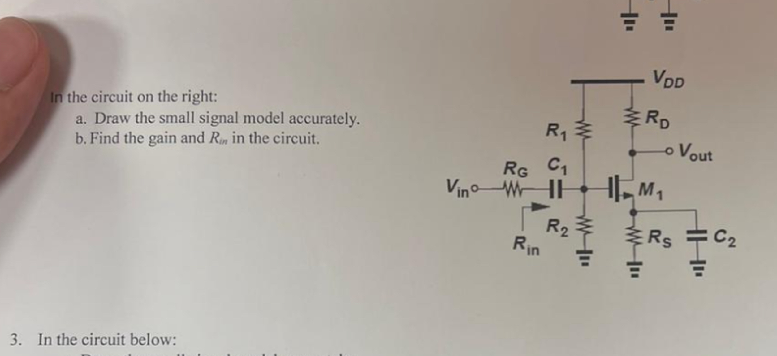 Solved In the circuit on the right:a. ﻿Draw the small signal | Chegg.com