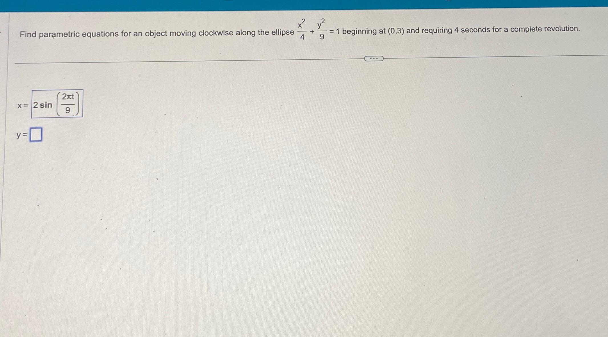 Solved Find parametric equations for an object moving | Chegg.com