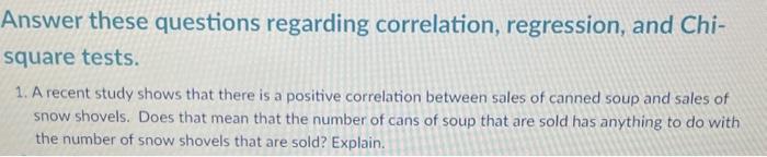 Solved Answer these questions regarding correlation, | Chegg.com