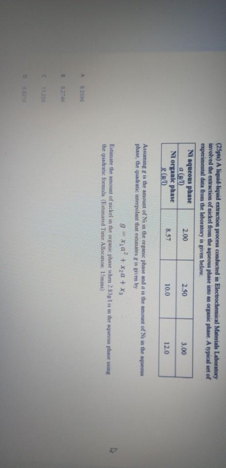 Solved (25pts) A liquid-liquid extraction process conducted | Chegg.com