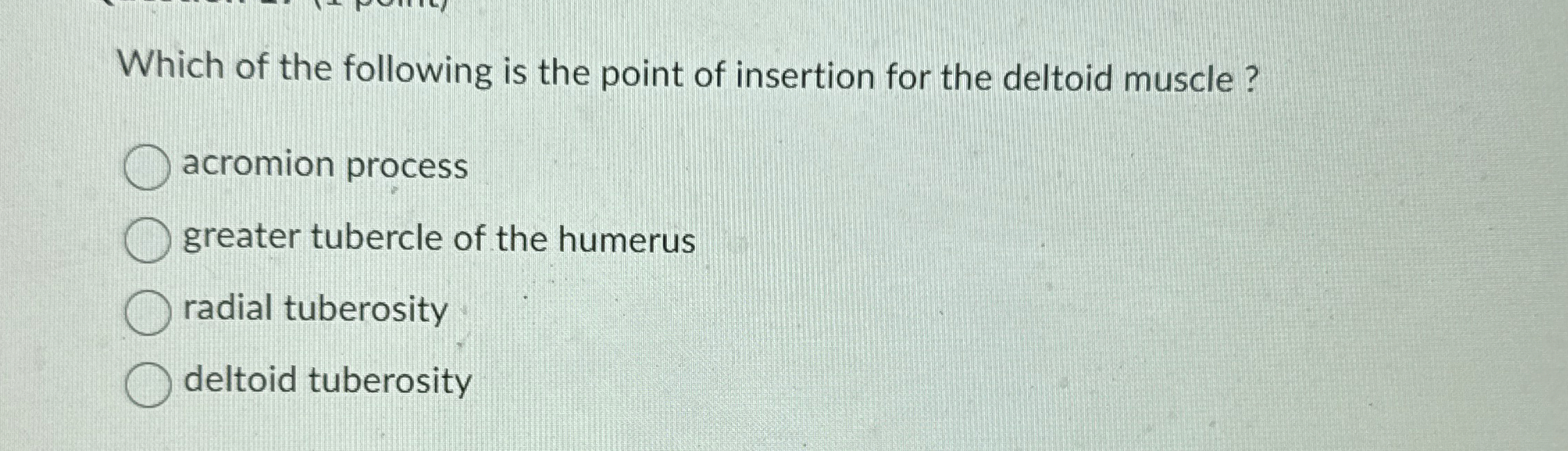 Solved Which of the following is the point of insertion for | Chegg.com