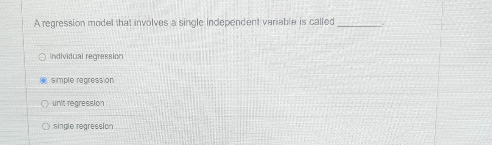 Solved A Regression Model That Involves A Single Independent 3657