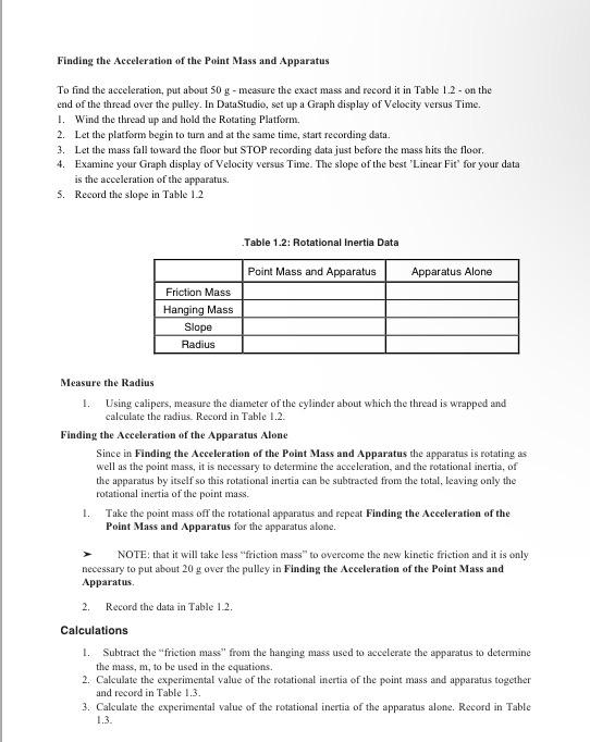 Finding the Acceleration of the Point Mass and | Chegg.com