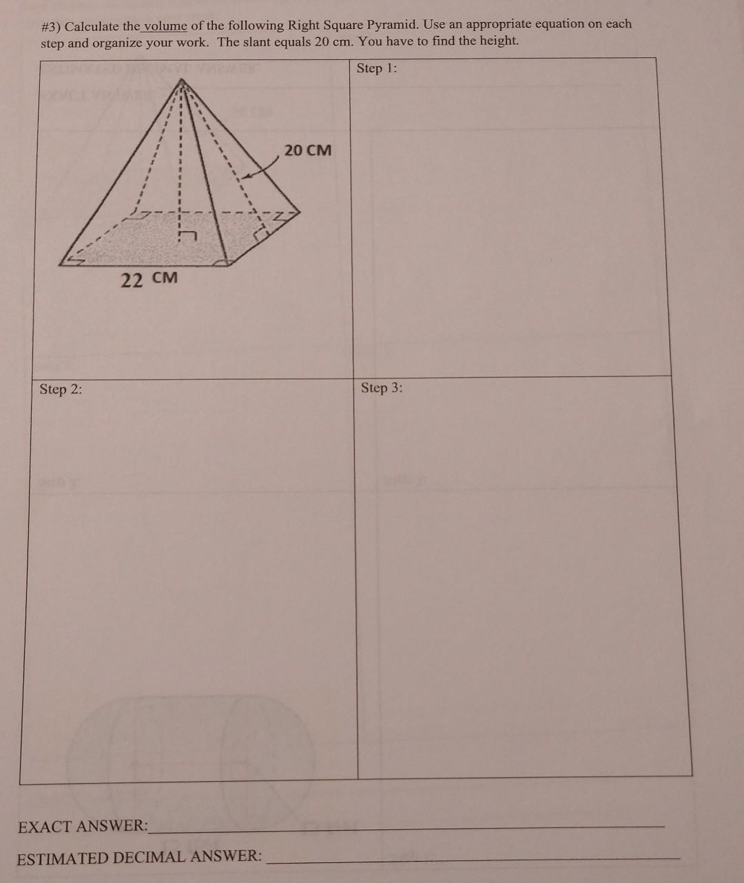 Solved \#2) Calculate the volume of the following figure. | Chegg.com