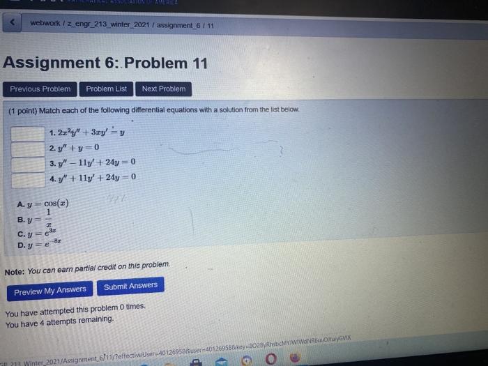 Solved UAB webwork / z engr_213_winter_2021 / assignment 6 / | Chegg.com