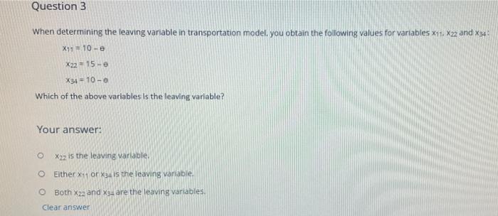 Solved When determining the leaving variable in | Chegg.com