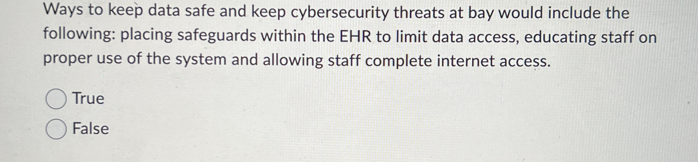 Solved Ways to keep data safe and keep cybersecurity threats | Chegg.com