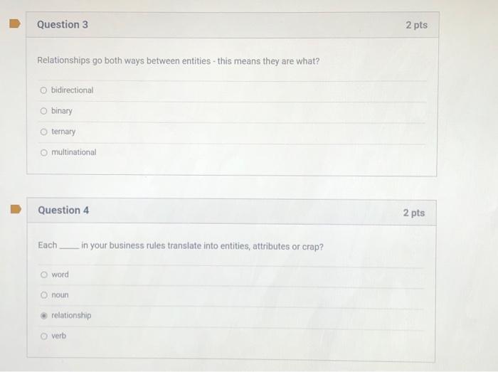 Solved Relationships go both ways between entities - this | Chegg.com