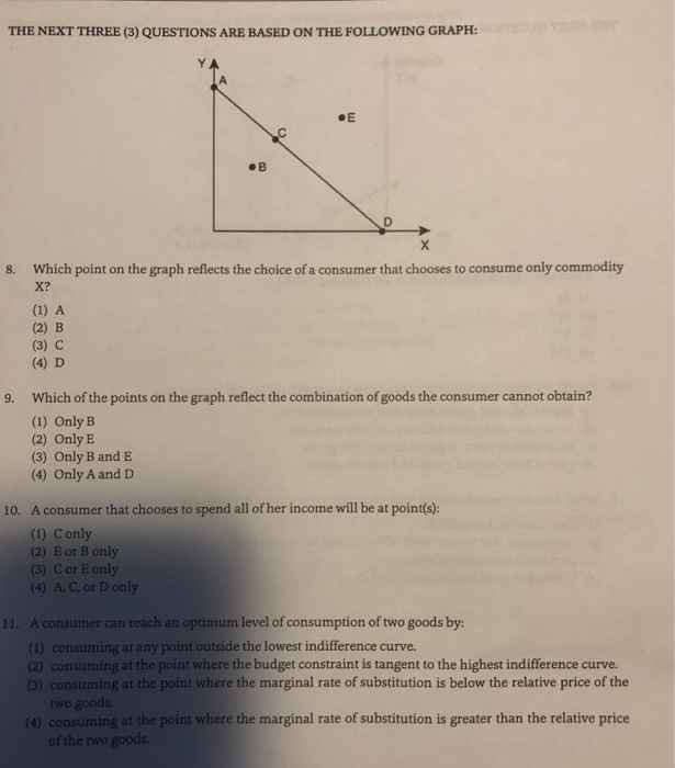Solved THE NEXT THREE (3) QUESTIONS ARE BASED ON THE | Chegg.com
