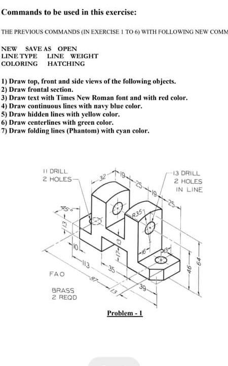 Solved Autocad Hello, i need the solution drawing of this in | Chegg.com